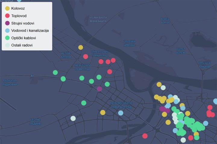 Interaktivna mapa radova u Beogradu, ali bez leve obale! - www.lobi-info.rs